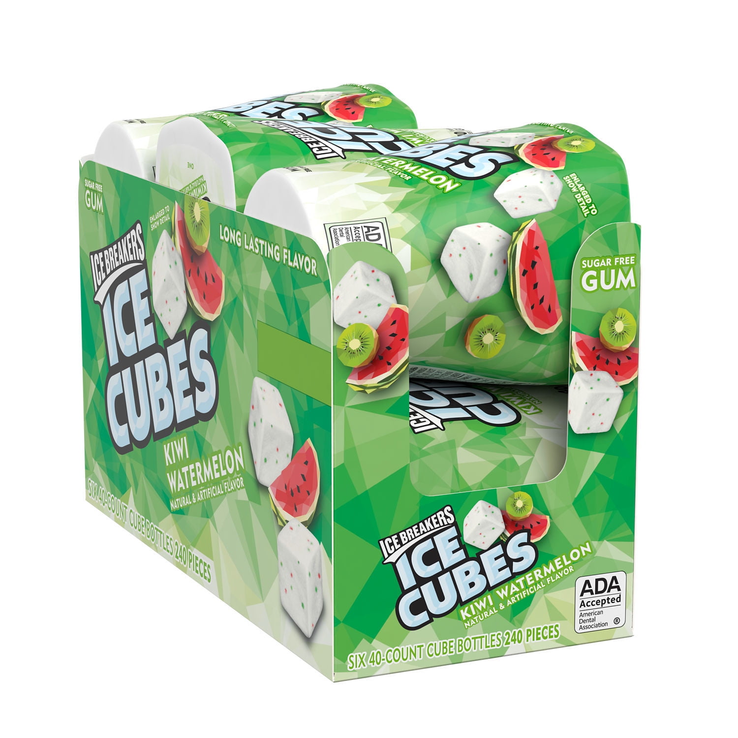 Ice Breakers Ice Cubes Kiwi Watermelon Sugar Free Chewing Gum, Bottles ...
