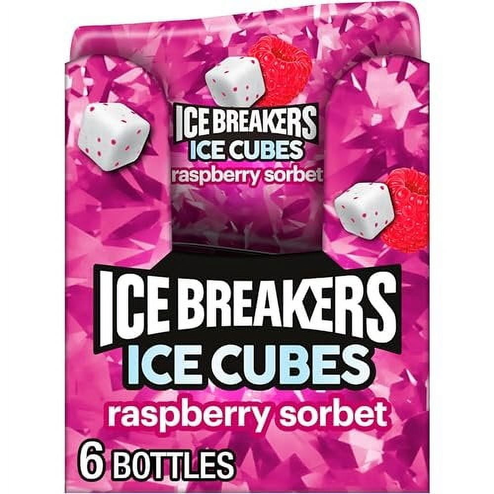 Ice Breakers Ice Cubes Raspberry Sorbet Sugar Free Chewing Gum Bottles ...