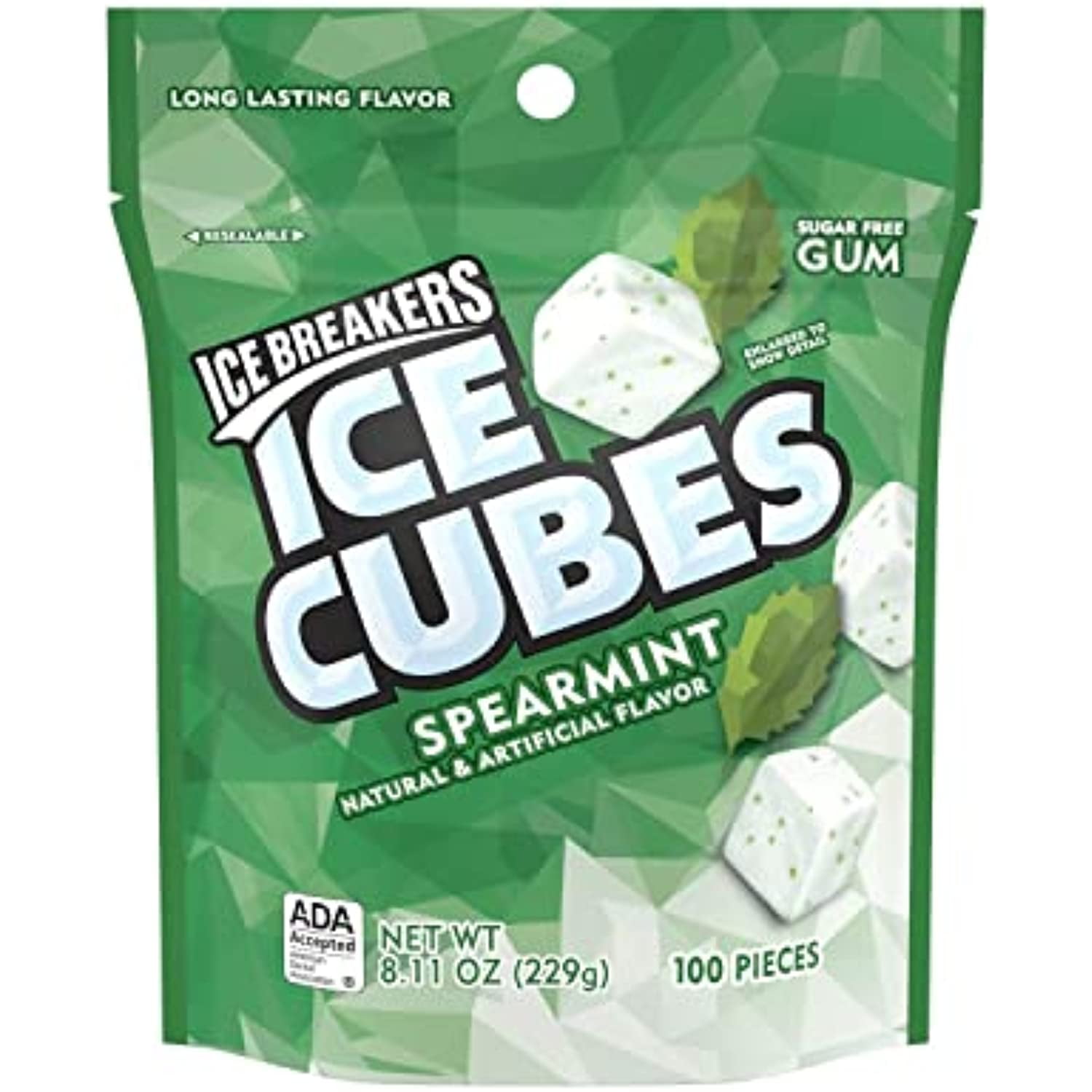 Ice Breakers Bulk Mint Spearmint Sugar Free Chewing Gum, Xylitol, 8.11 ...