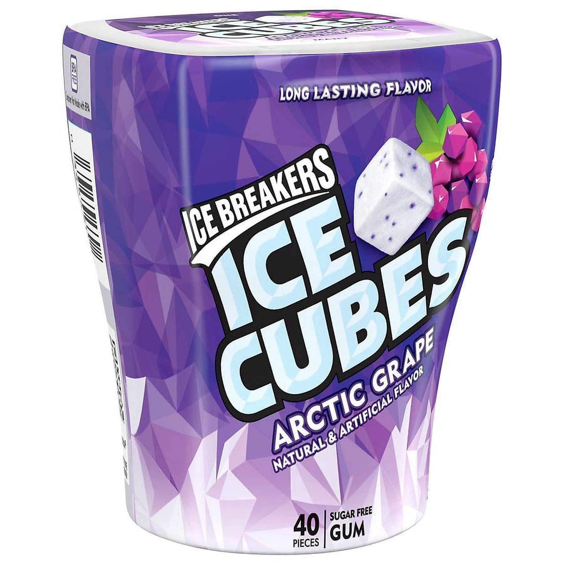 Ice Breakers Ice Cubes Sugar Free Chewing Gum, Bottle Arctic Grape 40.0 ...