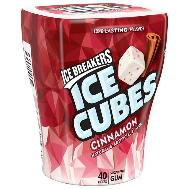 Ice Breakers Ice Cubes Sugar Free Chewing Gum, Bottle Cinnamon 40.0 ea ...