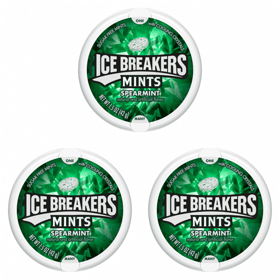 Ice Breakers Mints Spearmint 1.5 oz (3 pack) - Sugar Free Breath Mints ...