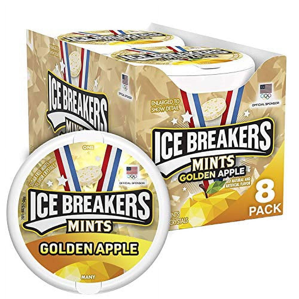 Ice Breakers Mints, Sugar Free, New! Golden Apple Flavor, 8 Count, 8 ...