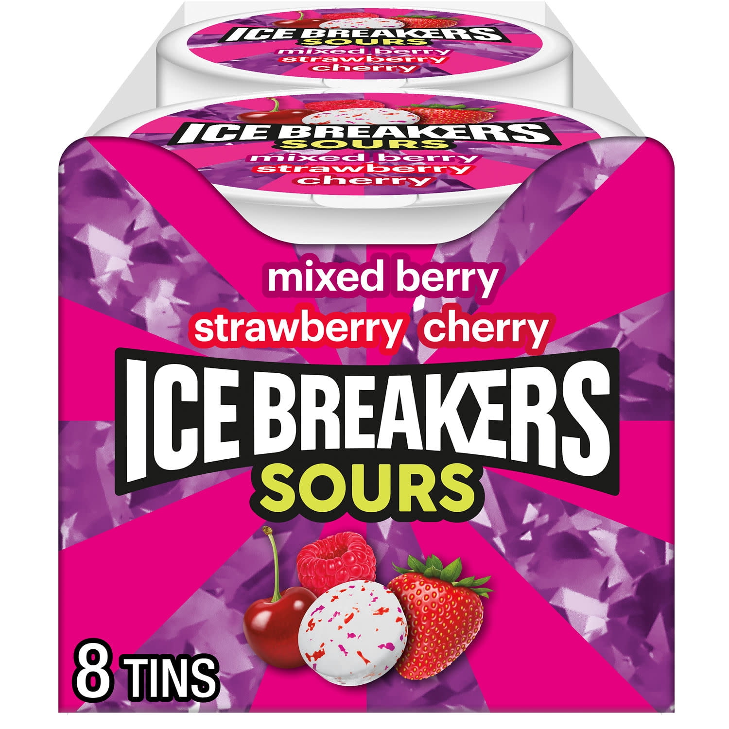 Ice Breakers, Sours Assorted Fruit Flavored Mints, 8 ct - Walmart.com