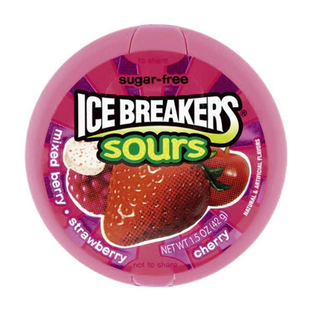 Ice Breakers Sours Berry Mints Tin, Sugar Free, 1.5 oz, 8 ct - Walmart.com