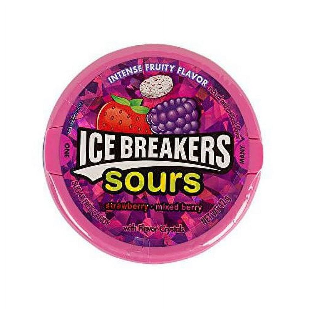 Ice Breakers Sours, Strawberry and Mixed Berry Mints, Sugar Free, 1.5 ...