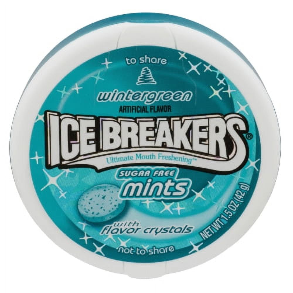 Ice Breakers Sugarfree Mints with Cooling Crystals, Wintergreen Breath ...