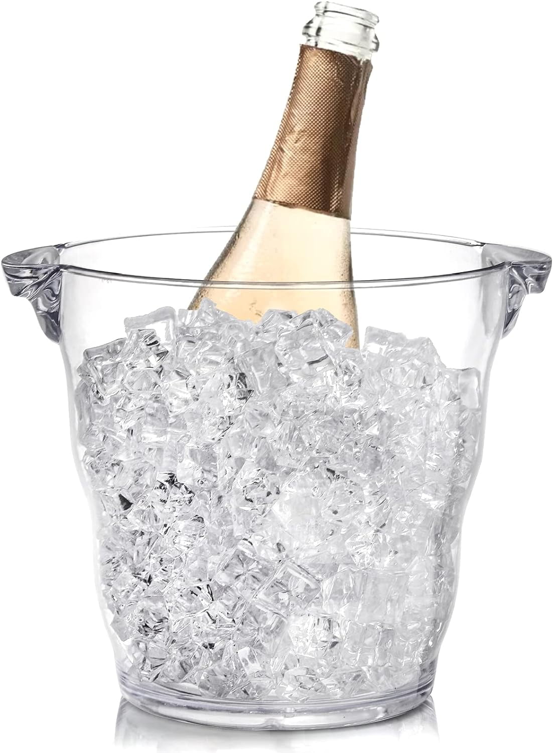 Ice Bucket, 4 Liter Plastic Champagne Bucket Chiller, Thick Clear ...
