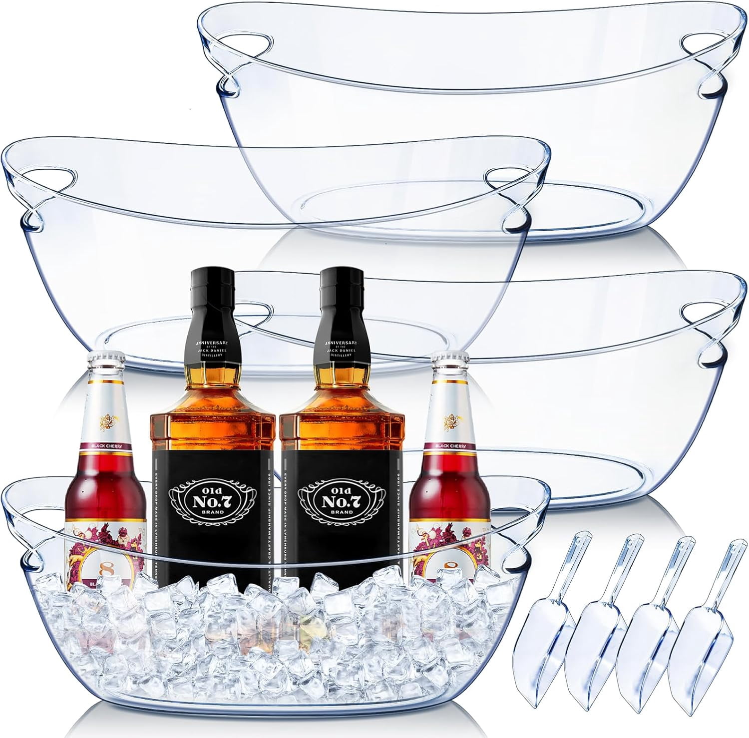 Ice Bucket, 5.5L Large Ice Buckets for Parties and Freezer, Plastic ...
