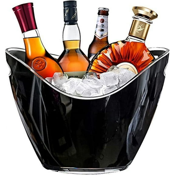 Ice Bucket Wine Bucket，Clear Acrylic 4 Liter Plastic Tub for Drinks and ...