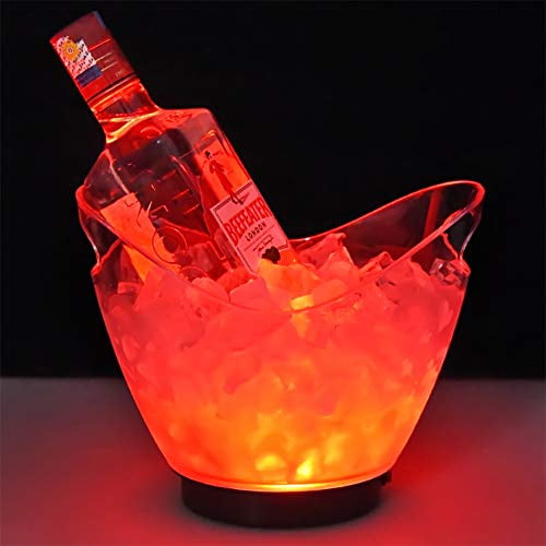 Ice Bucket with Light, 2L Wine Chiller Party Beverage Tub With RGB ...