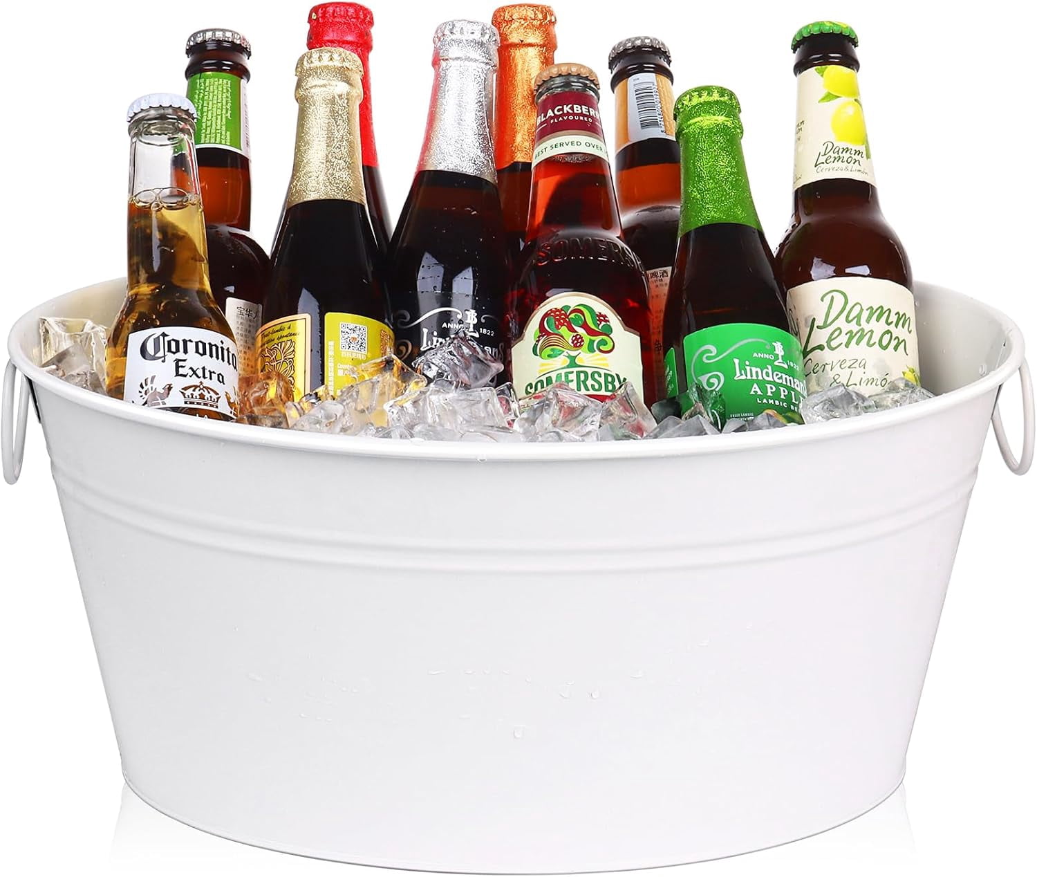 Ice Bucket, Oval Beverage Tub, Galvanized Bucket and Drink Cooler for ...