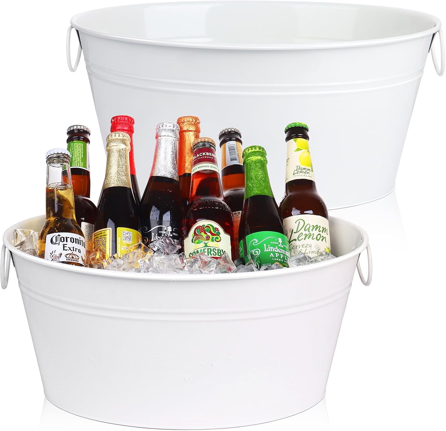 Ice Bucket, Oval Beverage Tub, Galvanized Bucket and drink Cooler for ...