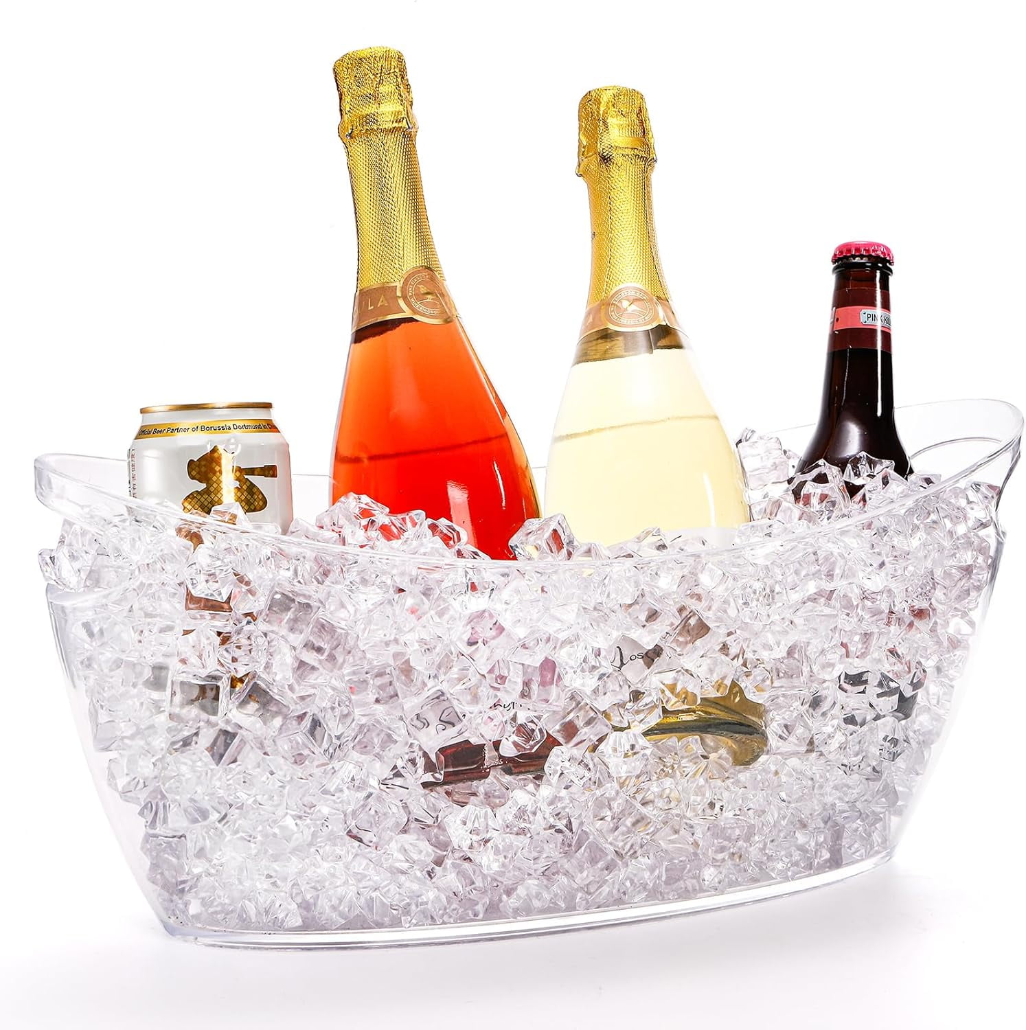 Ice Bucket for Parties, Clear Acrylic Champagne Bucket with Handle, 6 ...