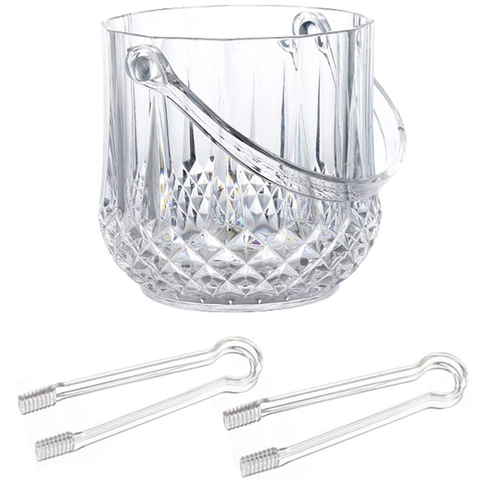 Ice Bucket Plastic Ice Bucket with Handle Acrylic-Transparent - Walmart.com