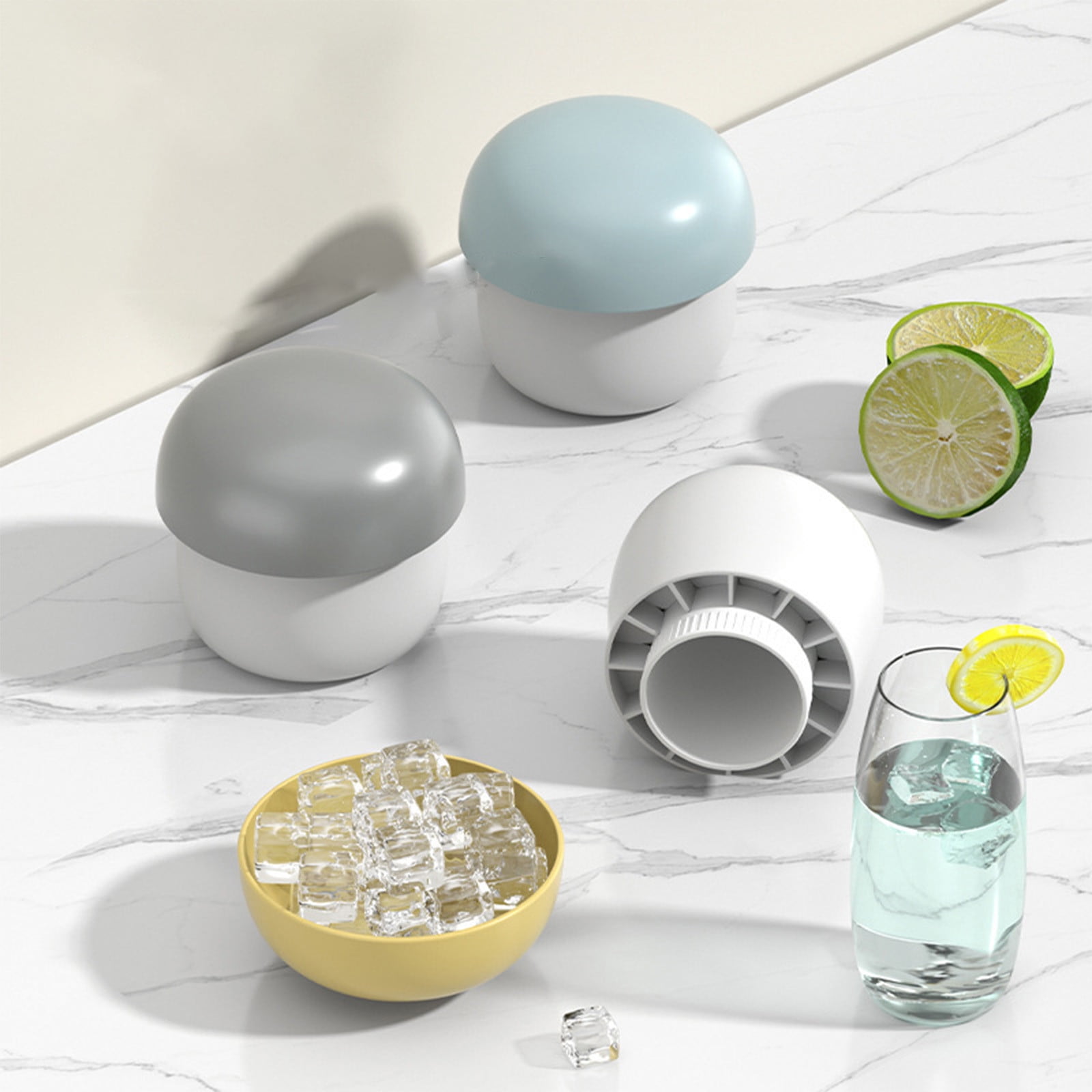Ice Bucket Tray, Press Type Ice Maker, Easy Release Cubes, Stainless ...
