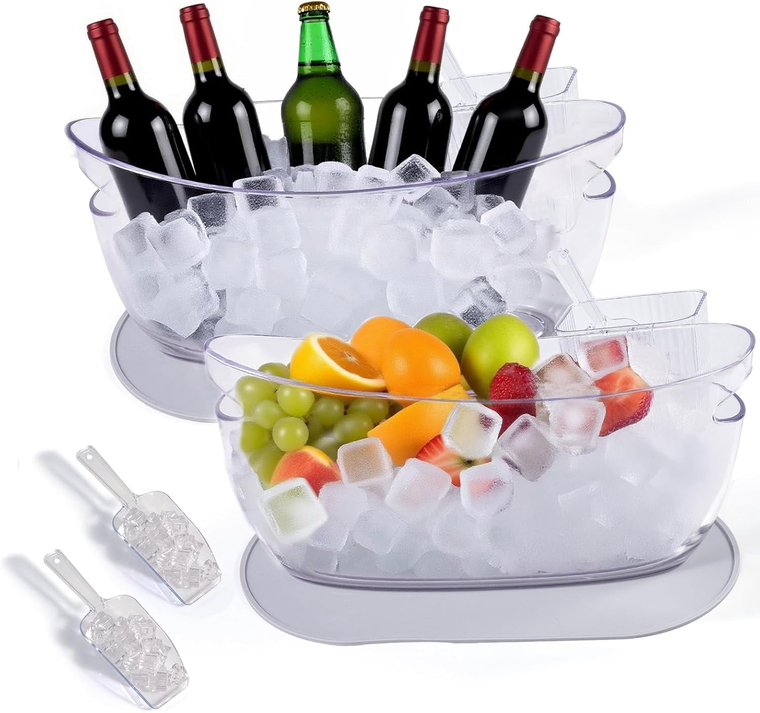 Ice Bucket，Upgraded Beverage Tub with Anti Condensation Silicone Pad ...