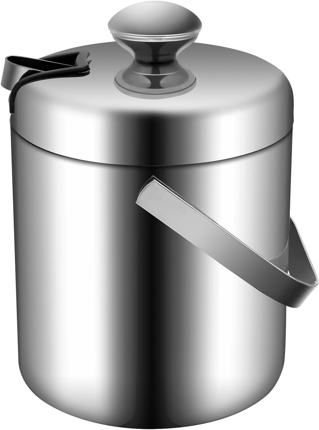 Ice Bucket With Lid & Ice Tong Double Wall Stainless Steel Insulated ...