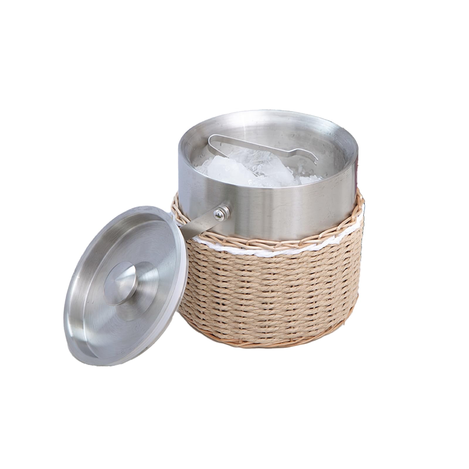 Ice Bucket with Lid, 2 Liter Stainless Steel Insulated Ice Bucket with ...
