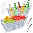 Ice Buckets for Parties 2 Pack, 5.5L Large Acrylic Ice Tub with Scoop ...