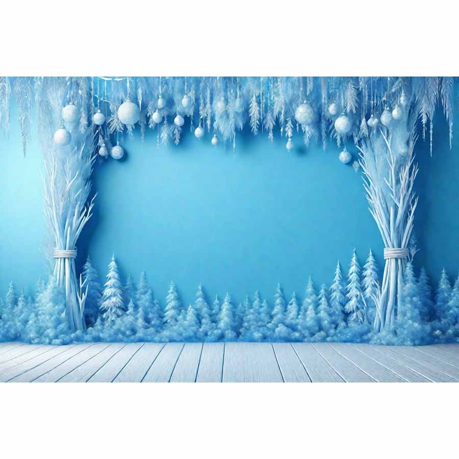 Ice Castle Birthday rations Photo Frame Backdrop for Blue Curtains ...