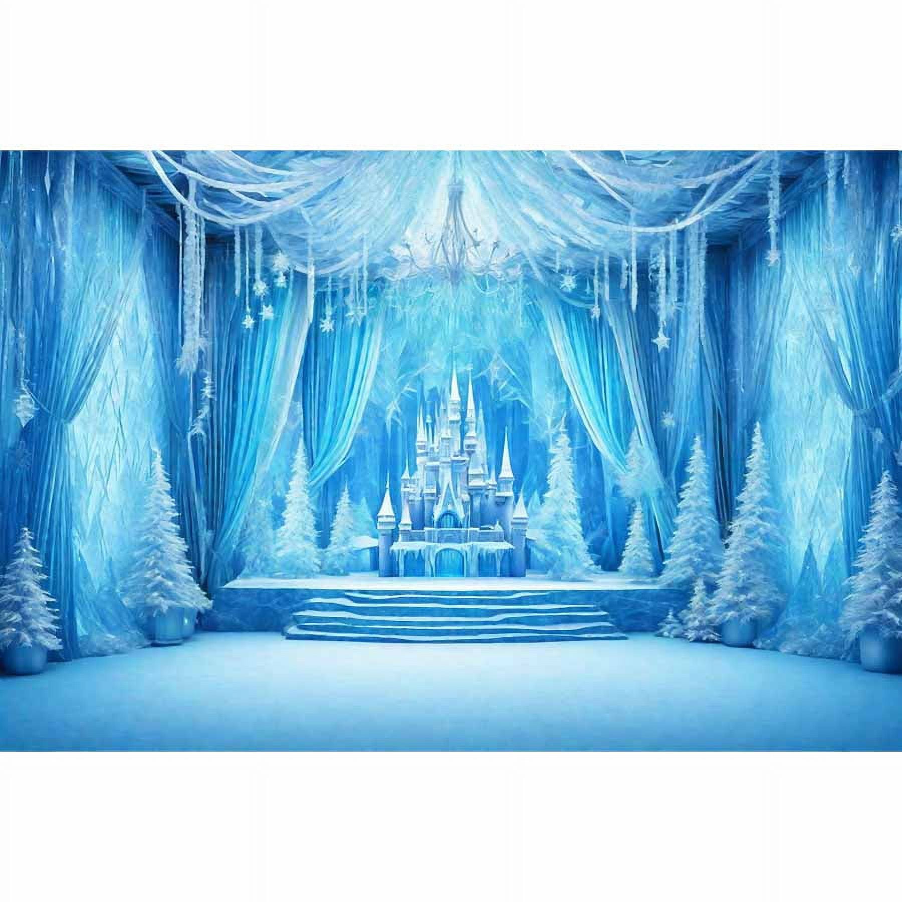 Ice Castle Birthday rations Photo Frame Backdrop for Blue Curtains ...