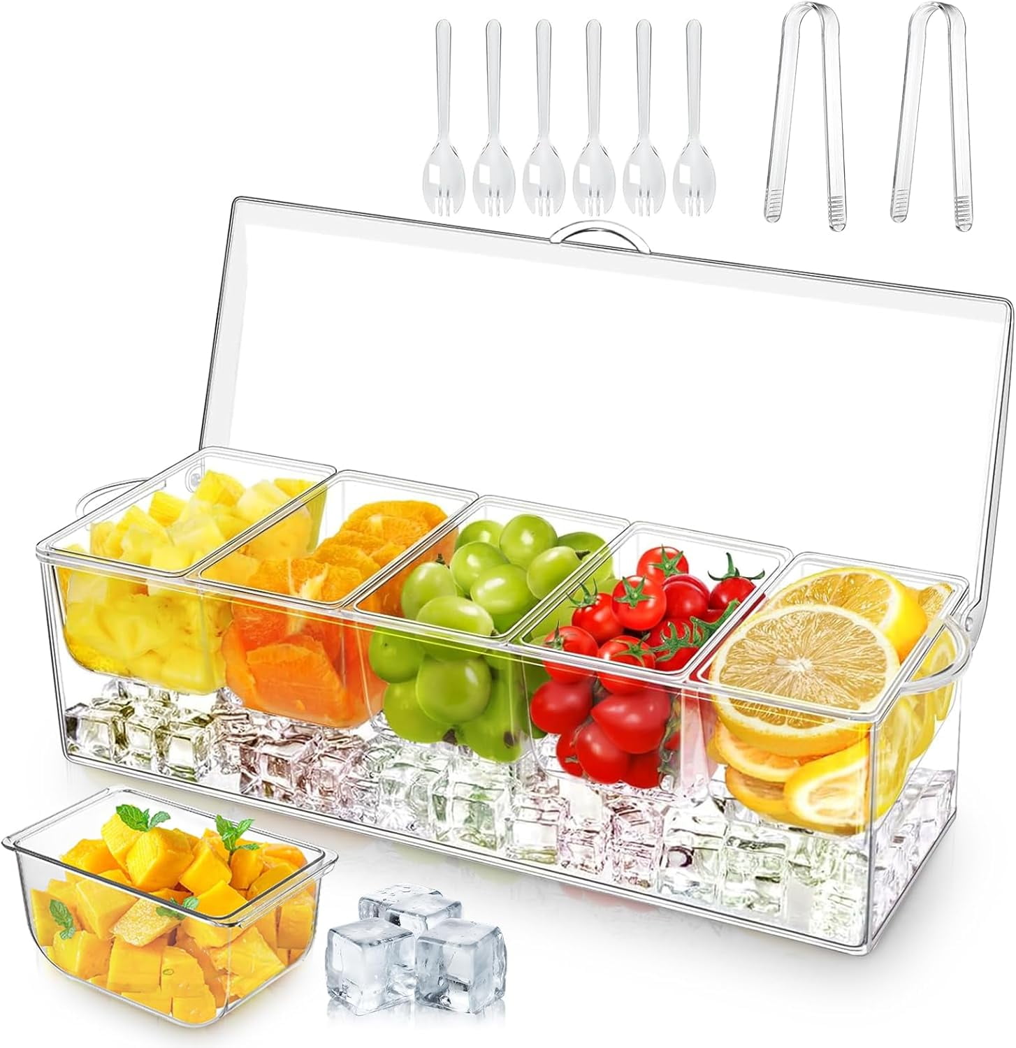 Ice Chilled Condiment Caddy,Chilled Condiment Containers Server With ...