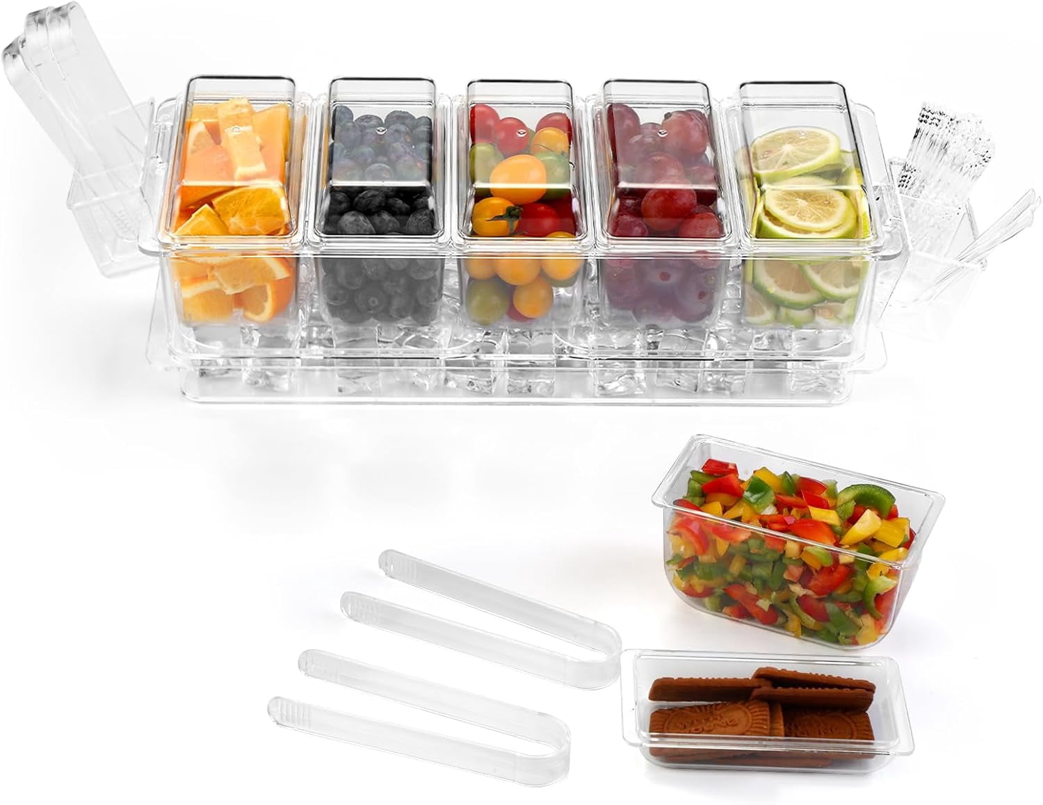 Ice Chilled Condiment Organizer with Detachable Ice Box & Hanging Side ...