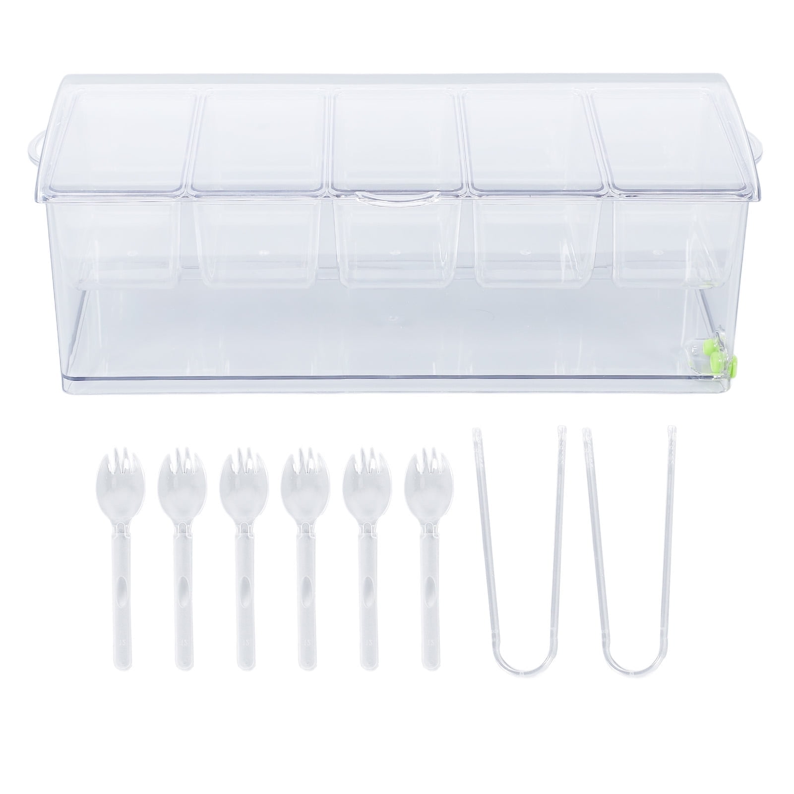 Ice Chilled Condiment Server Plastic Storage Cold Food Container Clear ...