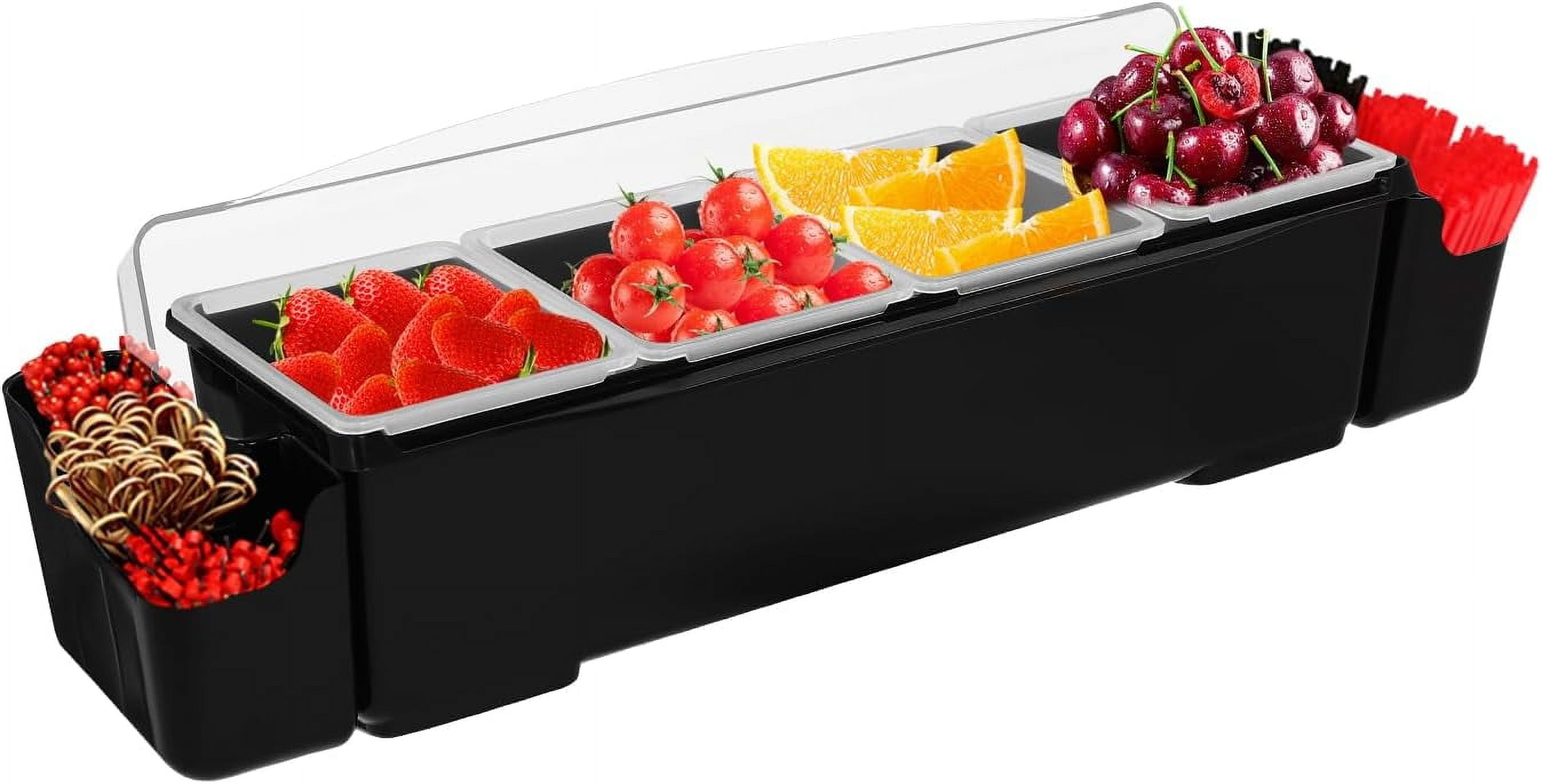 Ice Chilled Fruit Organizer, Bar Garnish Tray Caddy Ice Cooled ...