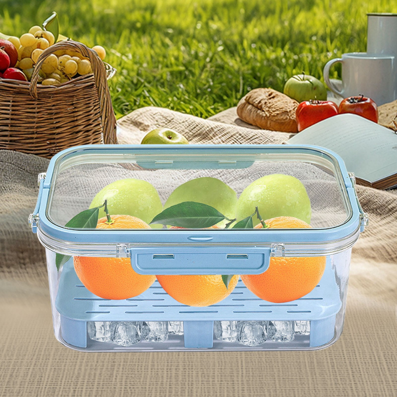 Ice Chilled Snackle Box Container with Ice Pack Portable Cooler Box ...
