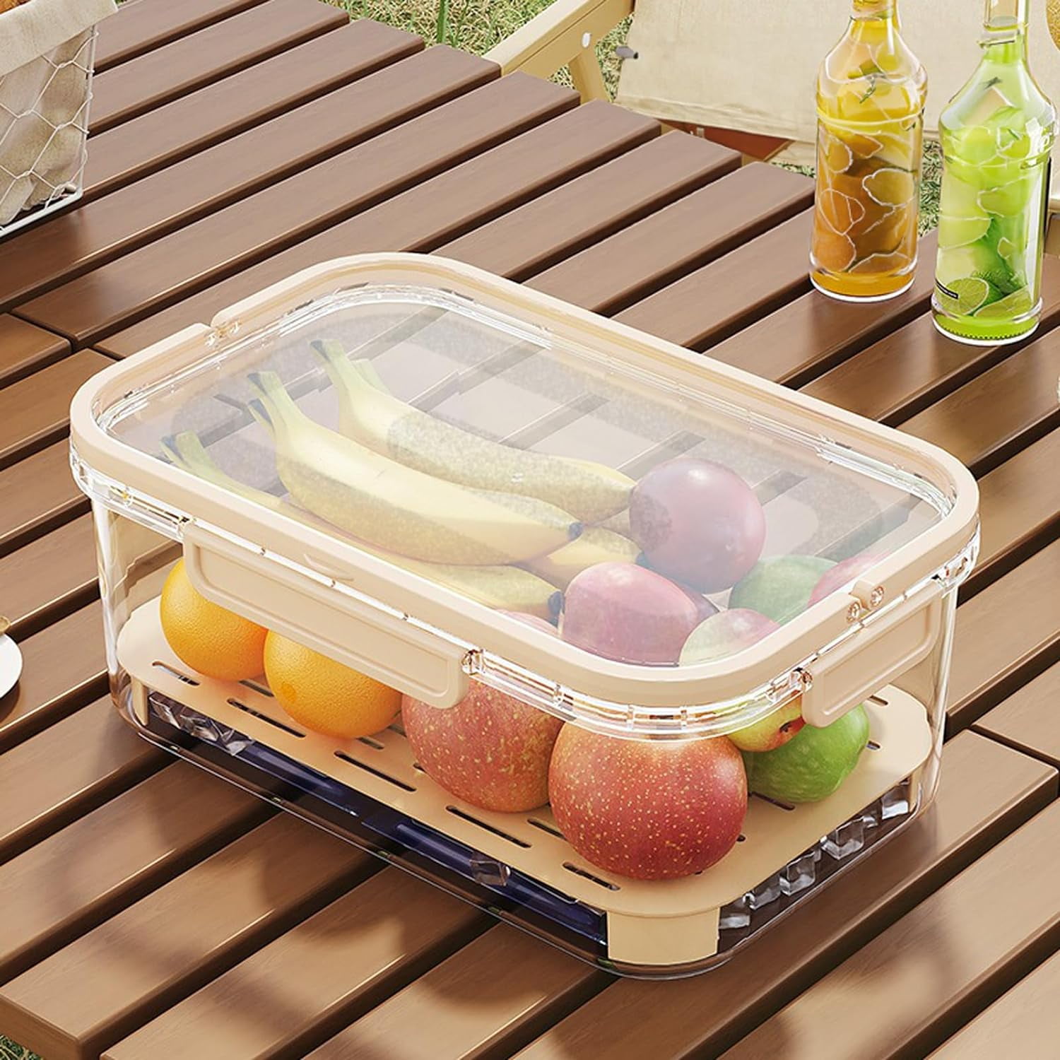 Ice Chilled Snackle Box Container with Ice Pack Portable Cooler Box ...
