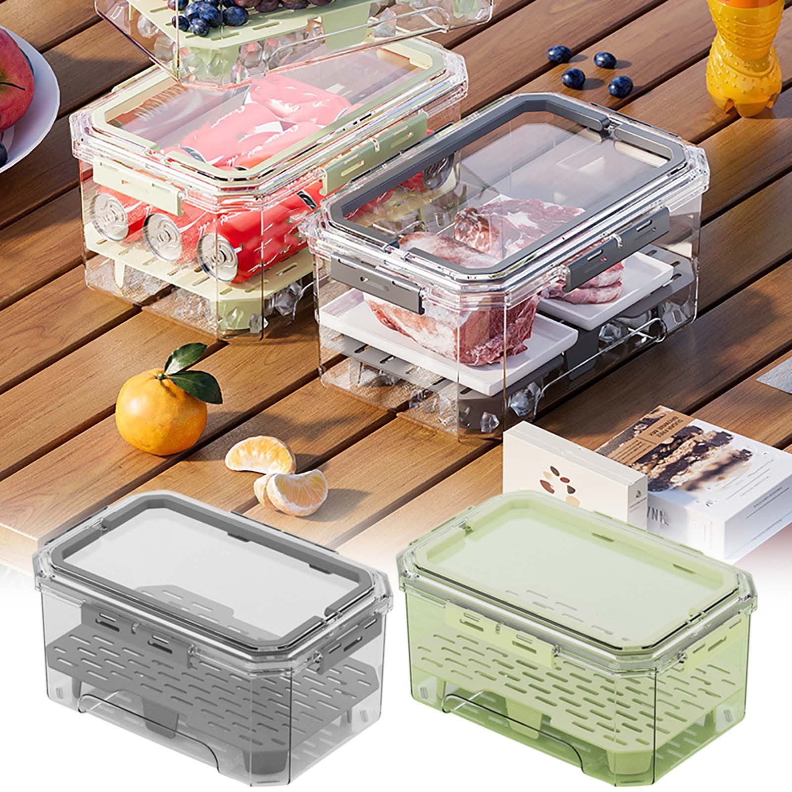 Ice Chilled Snackle Box Container Portable Cooler Box with Lids ...