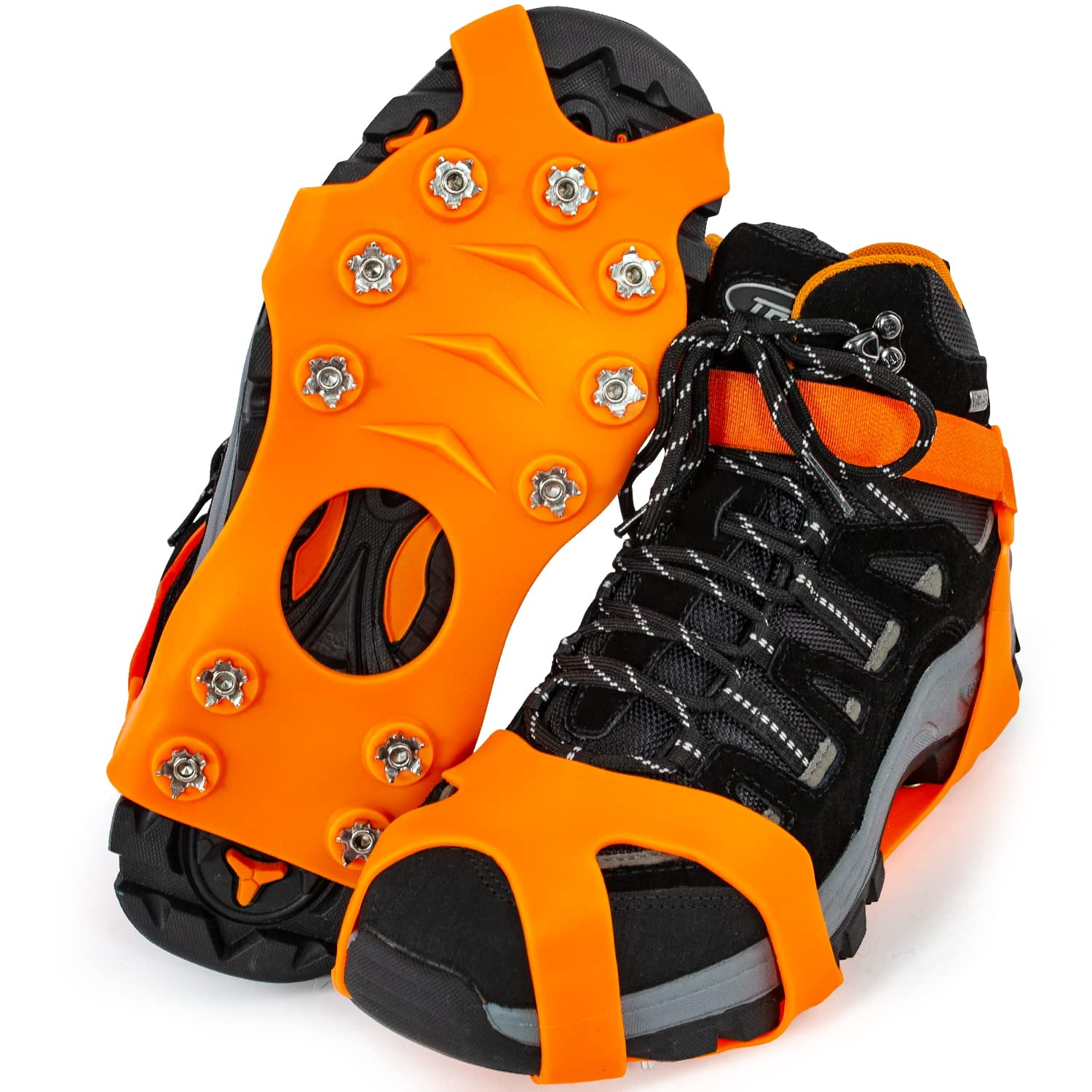 Ice Cleats, Ceestyle 11 Spikes Crampons,Stainless Steel Anti-Slip ...