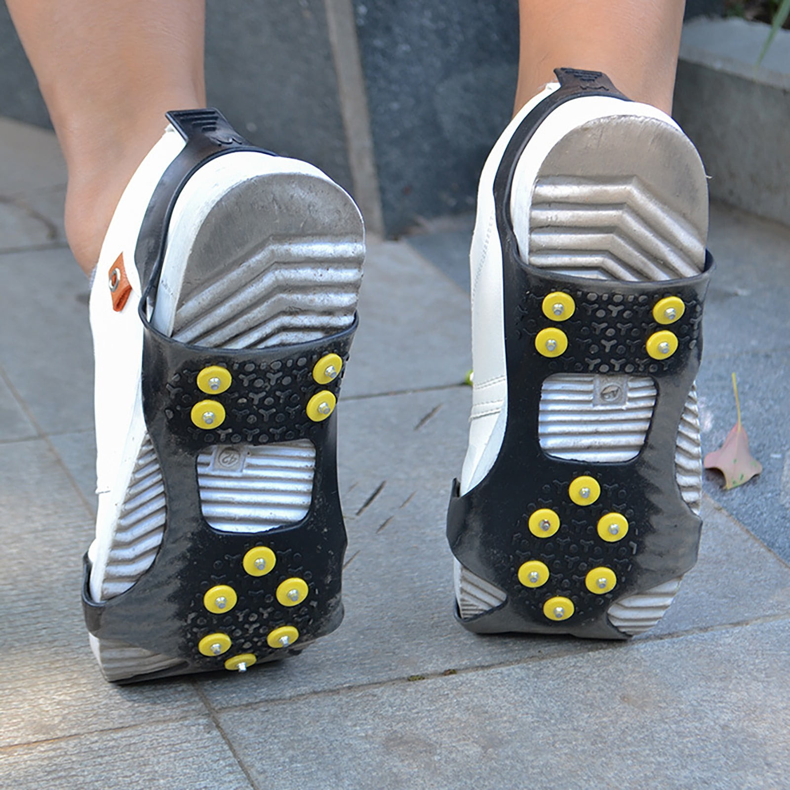 Ice Cleats Grippers for Shoes, 10 Teeth Tiny Spikes Ice Cleats for Walk ...