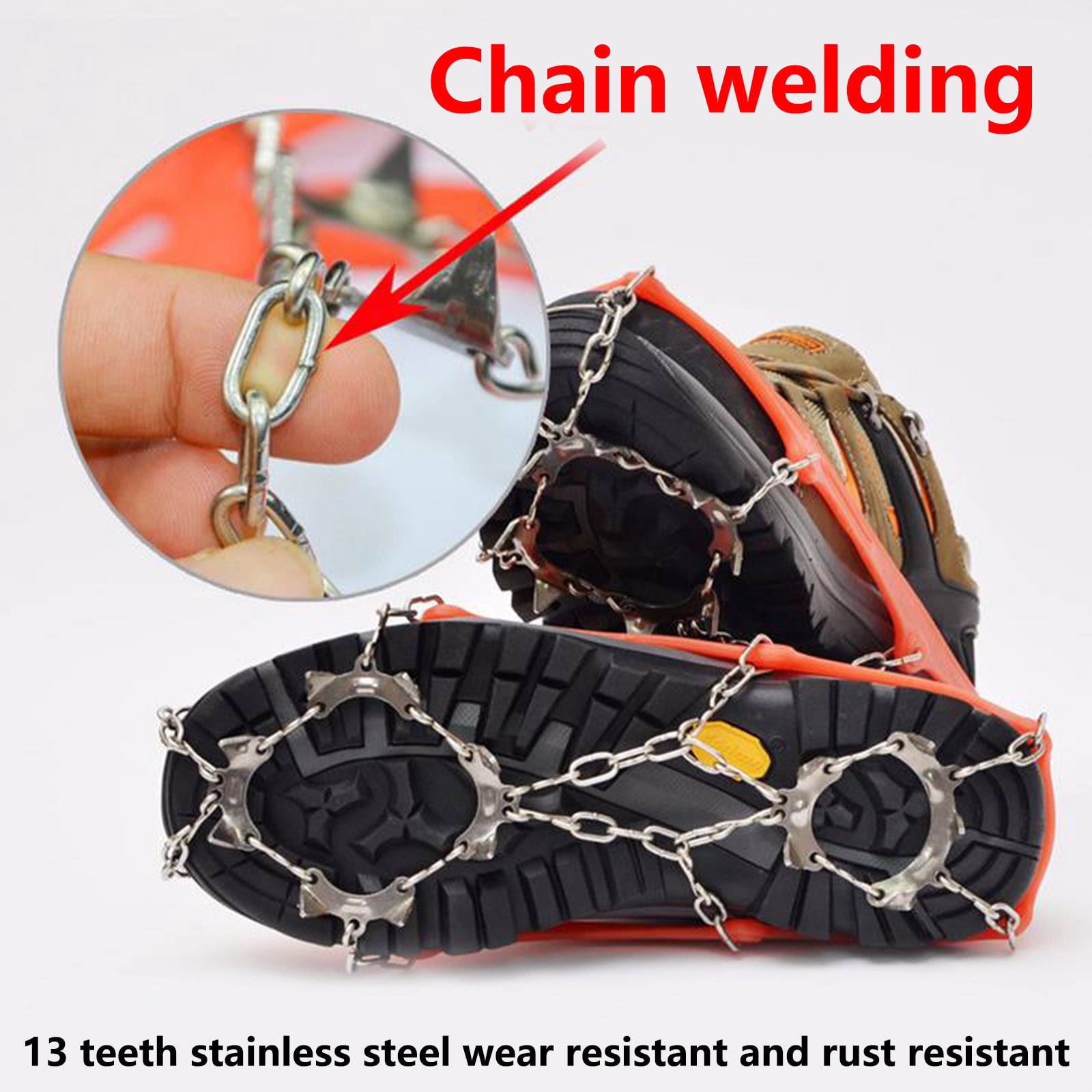 Ice Cleats for Shoes and Boots Chain Welding Shoe Spikes for Snow and ...