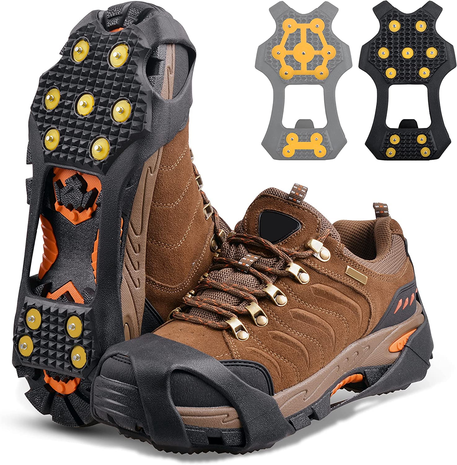 Ice Cleats, 11-Stud Snow Traction, Non-Slip for Shoes/Boots, Size: M L ...