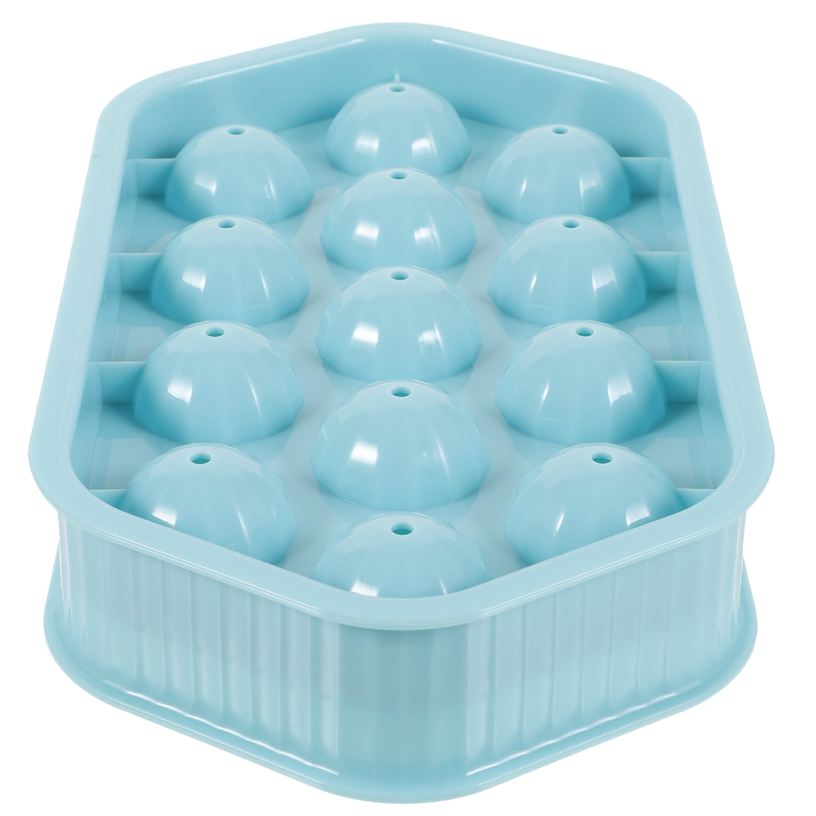 Raindrops Sky-blue Ice Tray with Lid for Making Round Ice Cubes Perfect ...