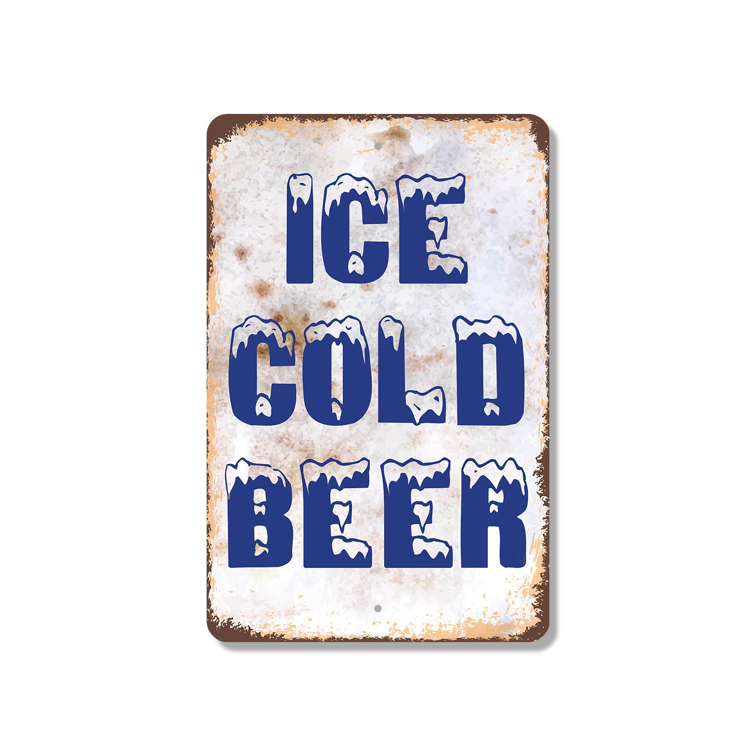 Ice Cold Beer 13 Inch x 20 Inch Novelty Plastic Sign Durable ...