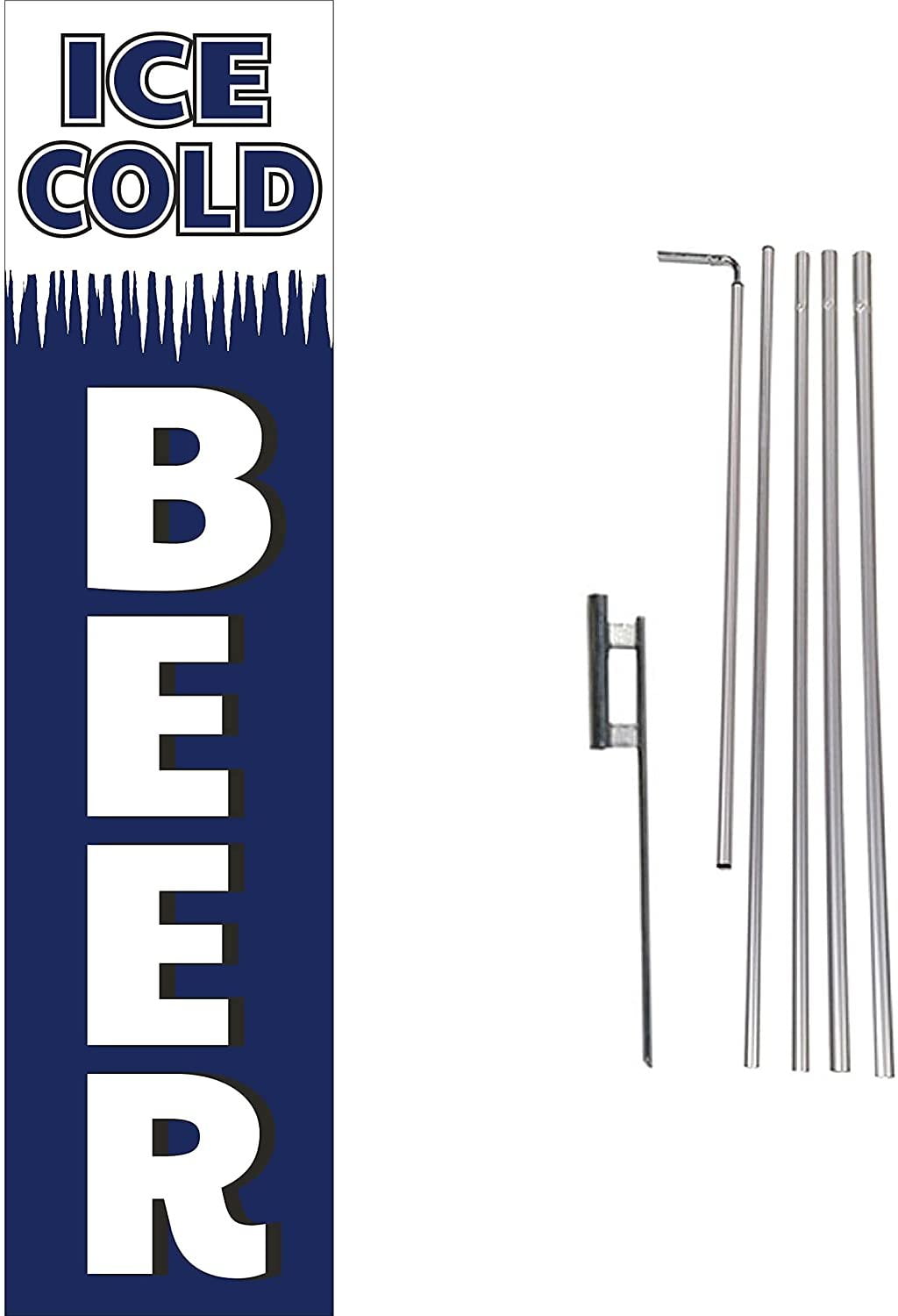 Ice Cold Beer Convenience Store Sign Outdoor Advertising Rectangle ...