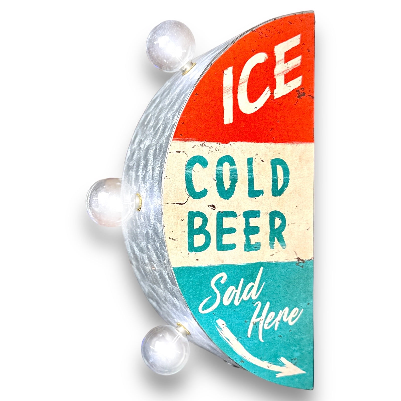 Ice Cold Beer Double-Sided Marquee Sign With LED Bulbs Vintage Inspired ...