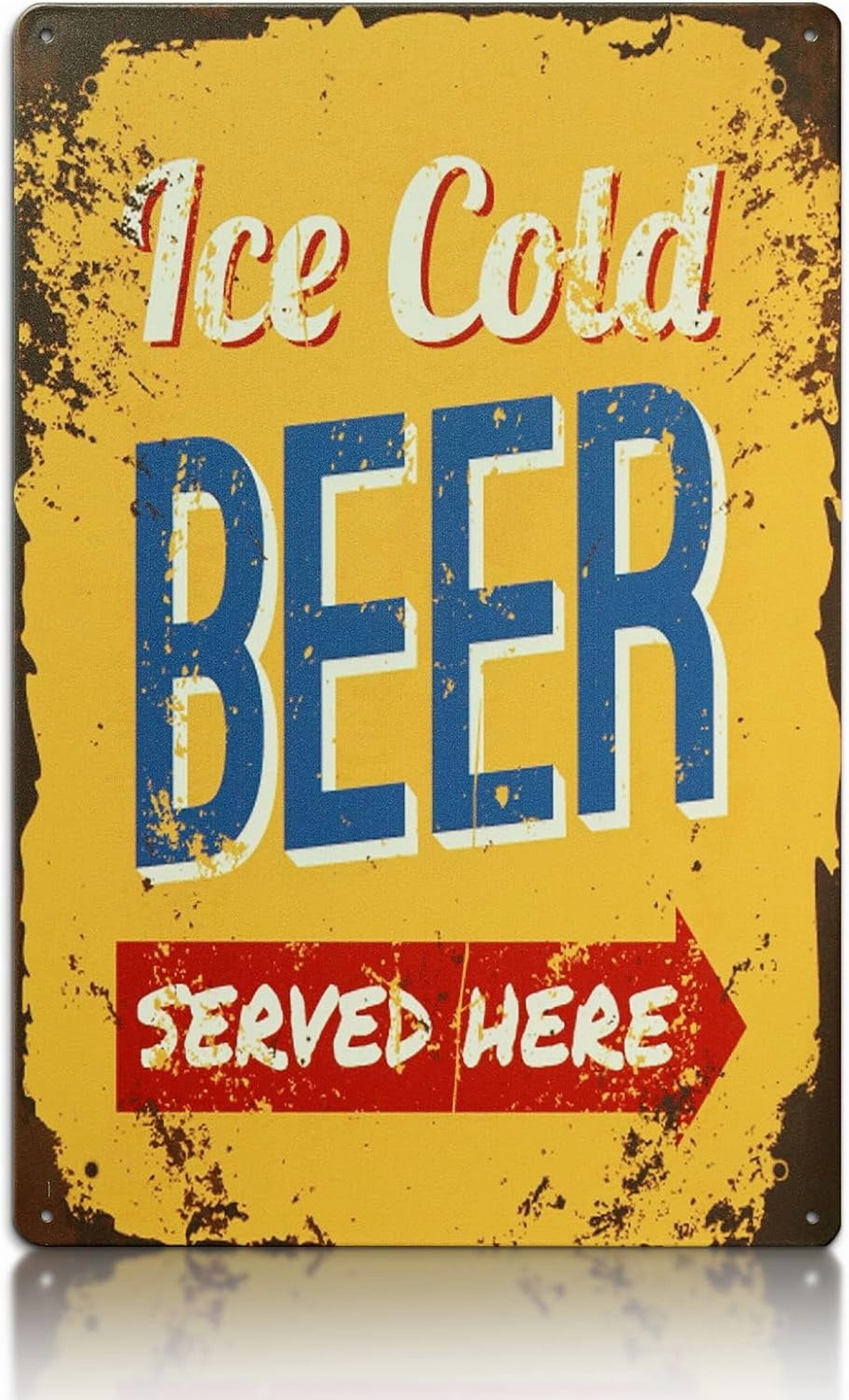 Ice Cold Beer Metal Tin Signs- Exquisite Wall Art Decor Inspirational ...