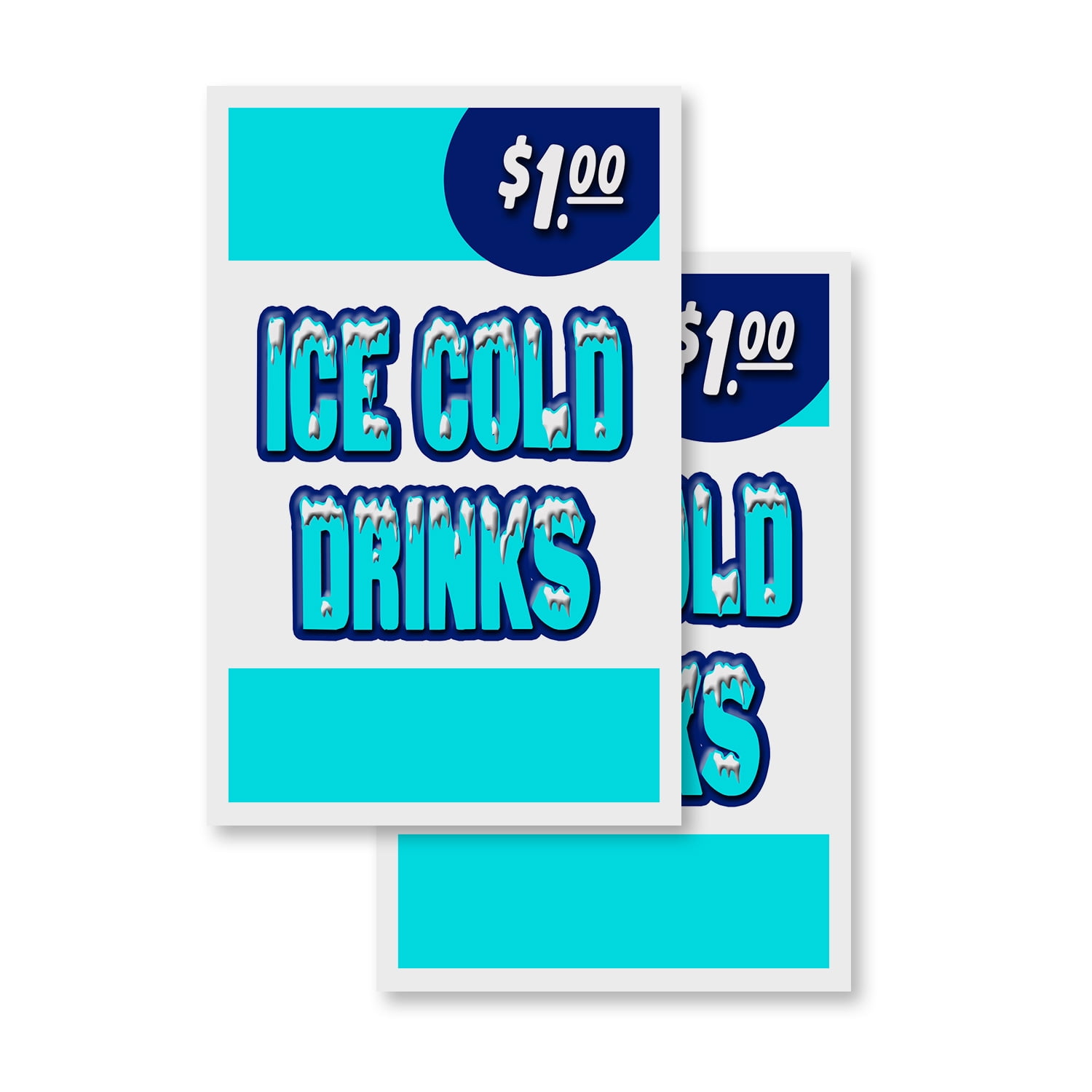 Ice Cold Drinks 1 (2-PACK) 24" x 36" Vinyl Decals | Sign Insert Peel ...