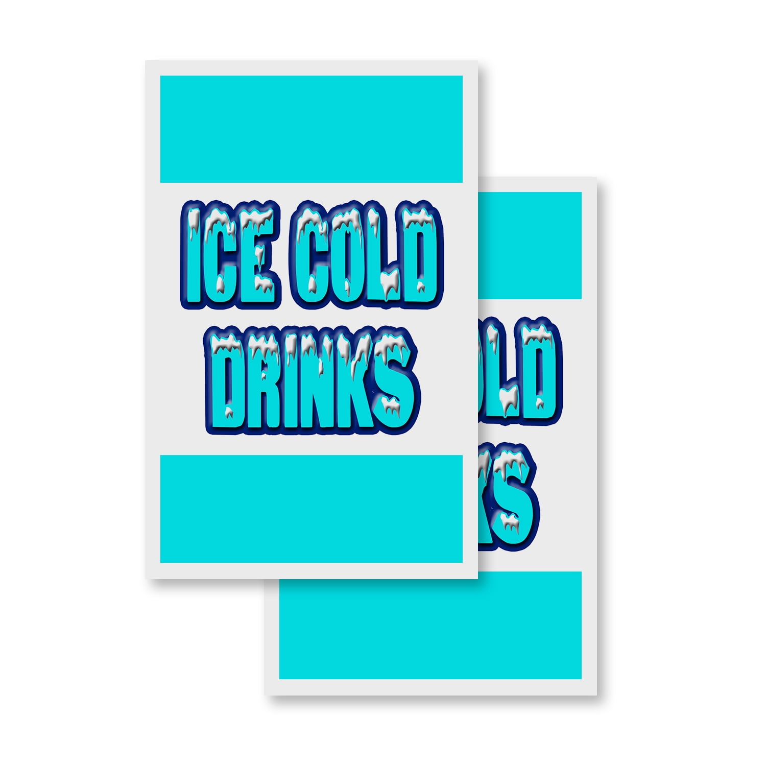 Ice Cold Drinks (2-PACK) 24" x 36" Vinyl Decals | Sign Insert Peel ...