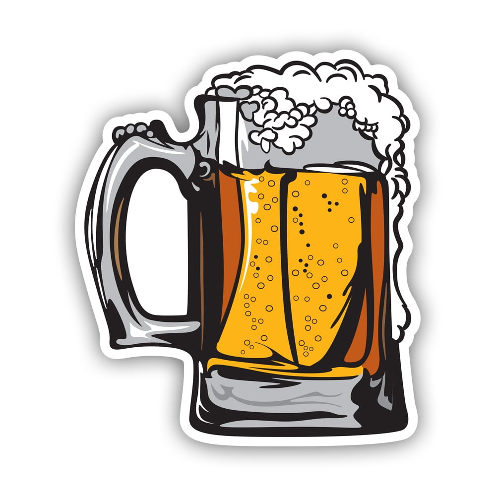 Ice Cold Glass of Beer Sticker Decal - Self Adhesive Vinyl ...