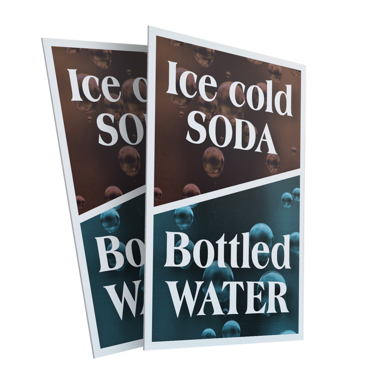 Ice Cold Soda & Bottled (2-Pack) 24 Inch x 36 Inch Plastic Signs | Sign ...