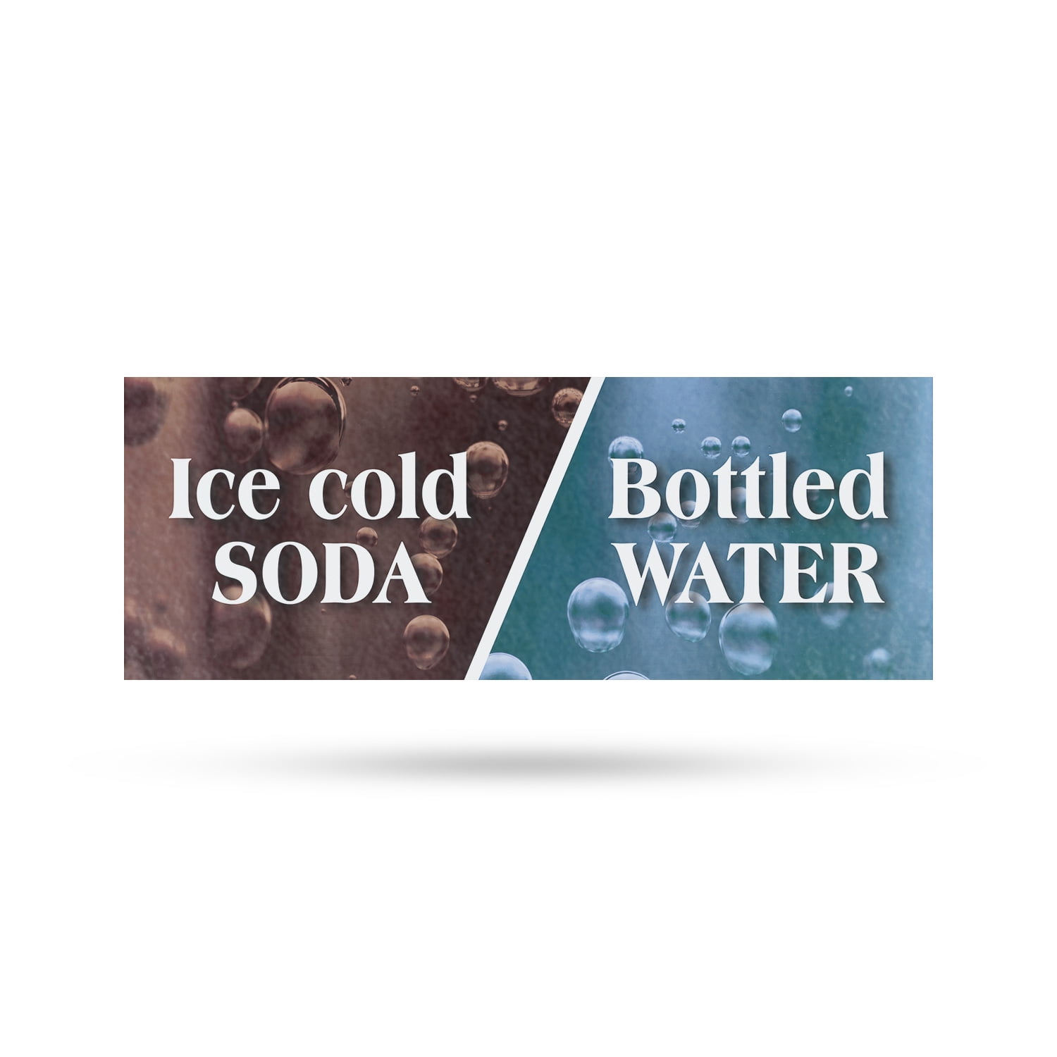 Ice Cold Soda & Bottled Vinyl Decal 48 Inch x 18 Inch Weatherproof ...