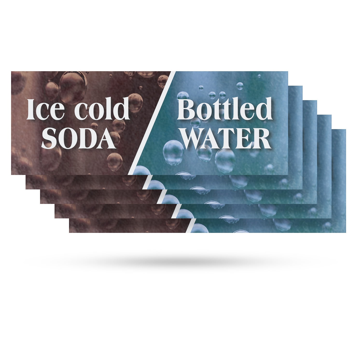 Ice Cold Soda & Bottled Vinyl Decal 5 Pack of 12 Inch x 5 Inch ...