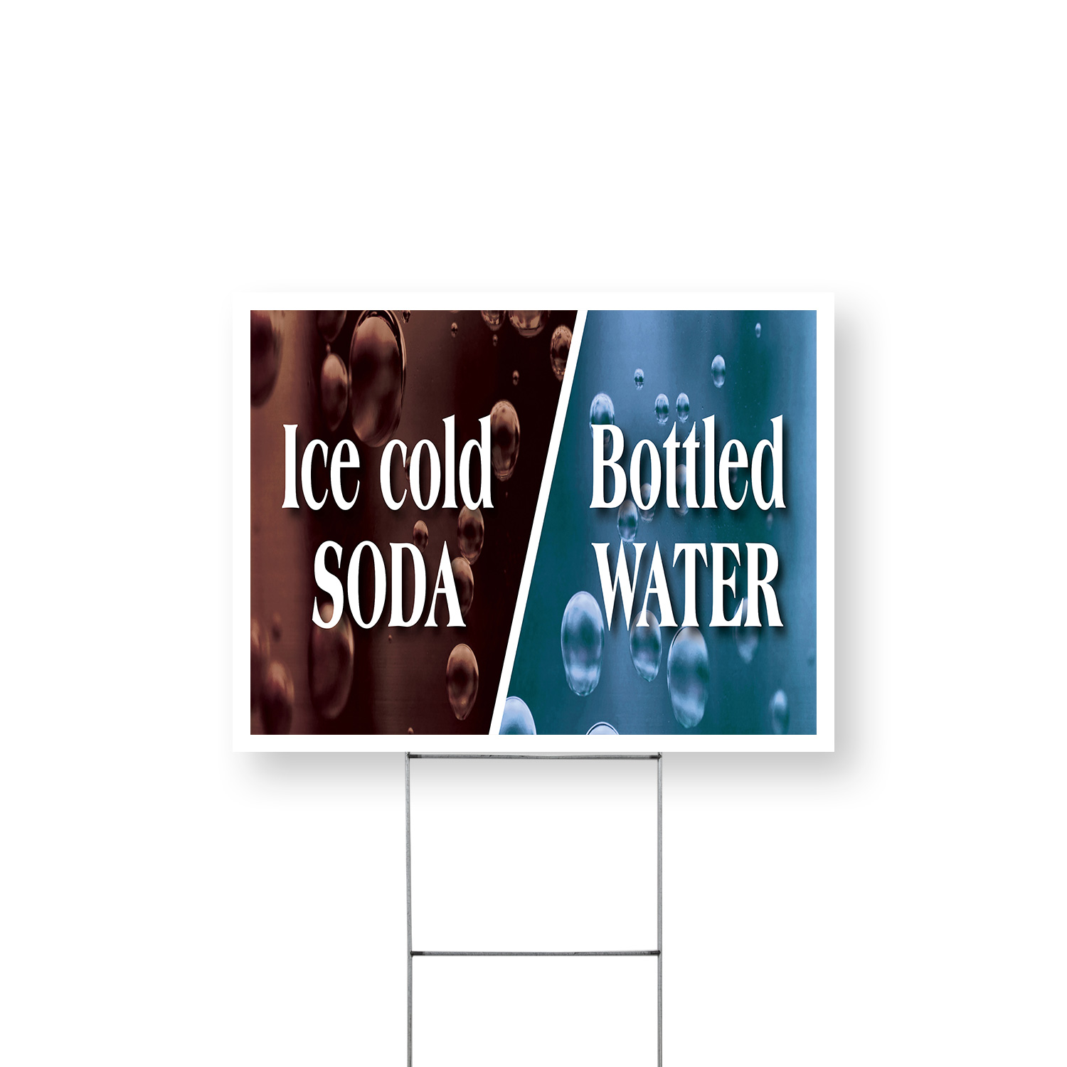 Ice Cold Soda & Bottled Yard Sign 12 Inch x 16 Inch Double Sided ...