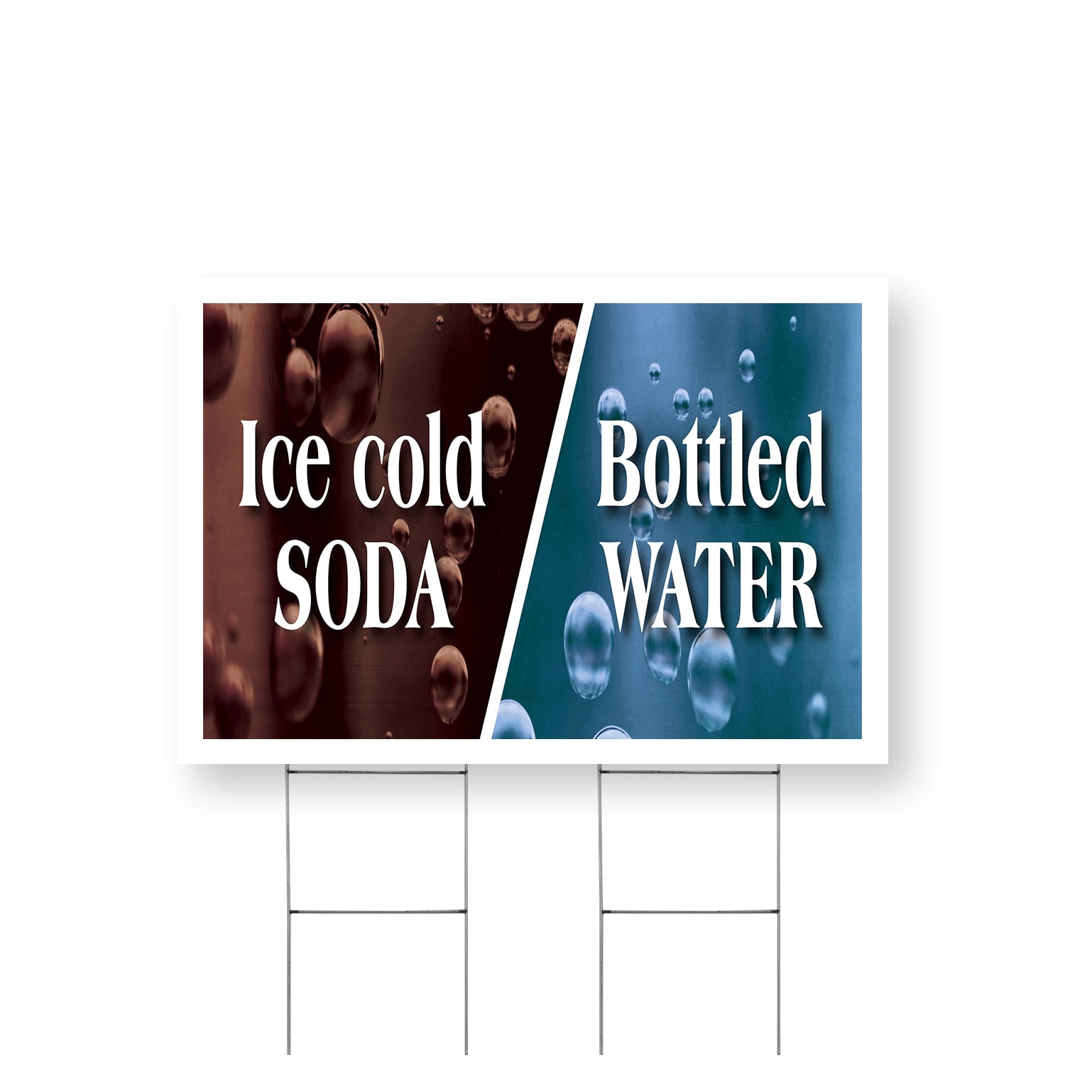 Ice Cold Soda & Bottled Yard Sign 24 Inch x 36 Inch Double Sided ...